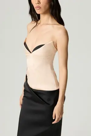 NOCTURNE Draped Sweetheart Corset Dress