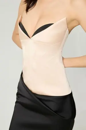 NOCTURNE Draped Sweetheart Corset Dress