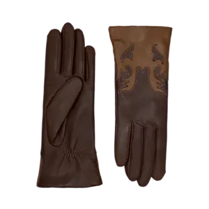 AGNELLE Trissy Lambskin Gloves With Alpaca Lining - Toscana/whiskey