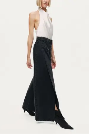 NOCTURNE Washed Wide-leg Jeans