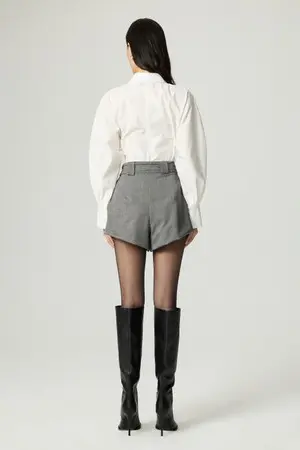 NOCTURNE Belted High-waist Mini Shorts