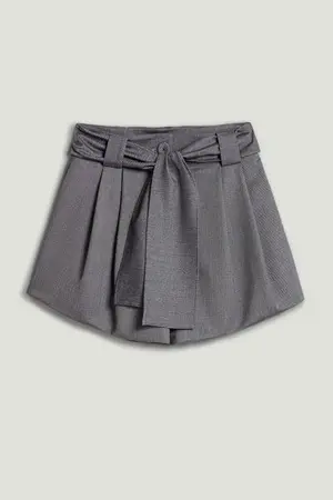 NOCTURNE Belted High-waist Mini Shorts