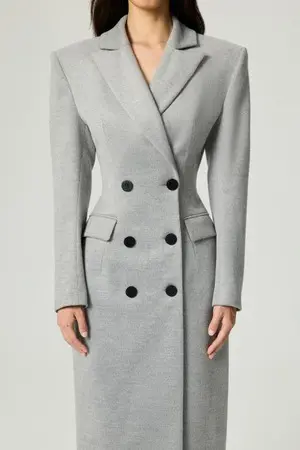 NOCTURNE Structured Double-breasted Maxi Coat