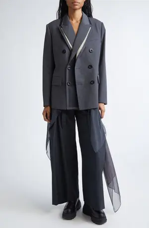 Sacai Striped Doeskin Jacket