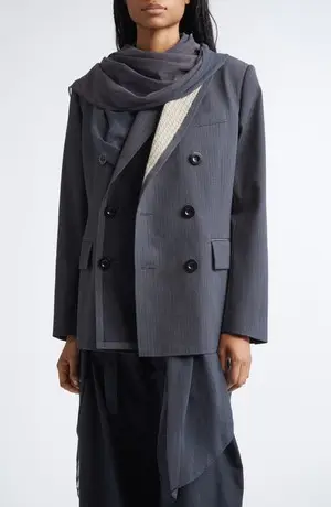Sacai Striped Doeskin Jacket