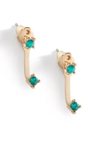 MINT & LILY Birthstone Ear Jacket Earrings - March Aquamarine