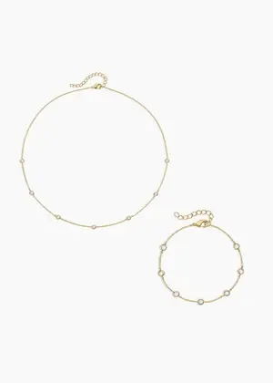 ELECTRIC PICKS Necklace And Bracelet Set Of 2 - Gold