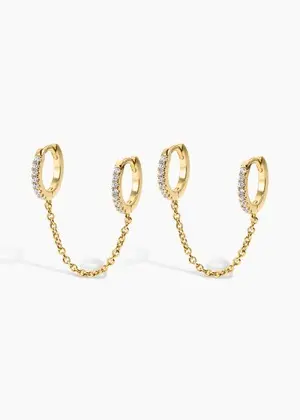 ELECTRIC PICKS Double Down Earrings - Gold