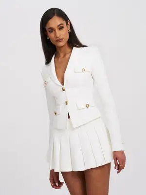 MISS CIRCLE Tailored Button Blazer Jacket