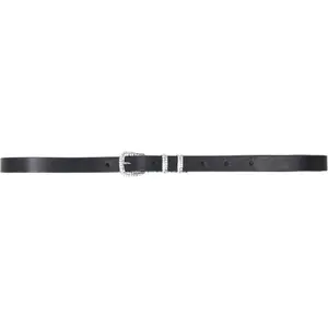 Maje Slim Belt With Rhinestone Buckle - Black