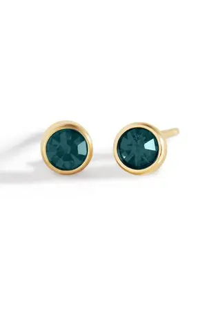 MINT & LILY Birthstone Bezel Stud Earrings - Goldone/december Tanzanite