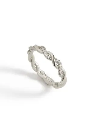 MINT & LILY Pave Twist Stacking Ring - 925 Sterling Silver