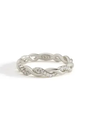 MINT & LILY Pave Twist Stacking Ring - 925 Sterling Silver