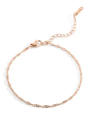 MINT & LILY Singapore Twist Bracelet 18k Rose Gold Plated