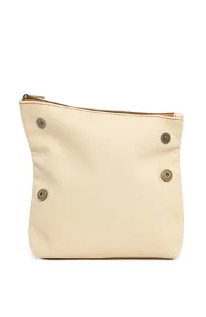 DEUX MAINS Asymmetric Makeup Bag - Bone