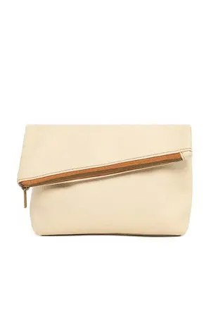 DEUX MAINS Asymmetric Makeup Bag - Bone