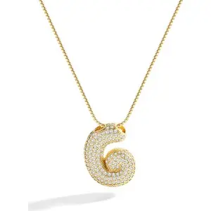 MINT & LILY Pave Initial Bubble Necklace - 18k Gold/letter G