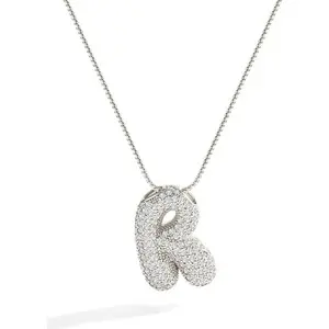 MINT & LILY Pave Initial Bubble Necklace Letter R
