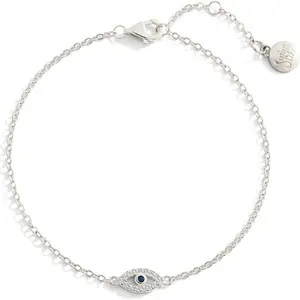 MINT & LILY Dainty Evil Eye Charm Bracelet - 18k Gold Plated