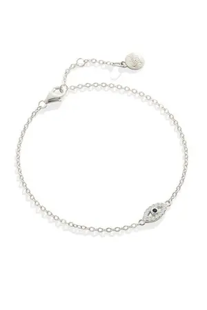 MINT & LILY Dainty Evil Eye Charm Bracelet - 18k Gold Plated