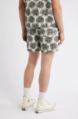 RIZORT Hibiscus Floral Drawstring Shorts