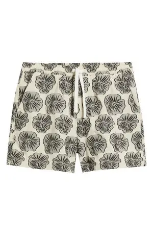 RIZORT Hibiscus Floral Drawstring Shorts