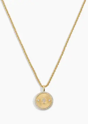 ELECTRIC PICKS Guardian Cross Coin Necklace - Gold