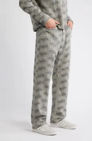 RIZORT Floral Corduroy Straight-leg Pants