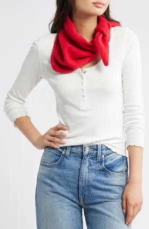 Free People Essential Triangle Scarf - Red
