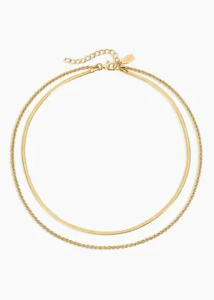 ELECTRIC PICKS Twice As Nice Layered Necklace - Gold