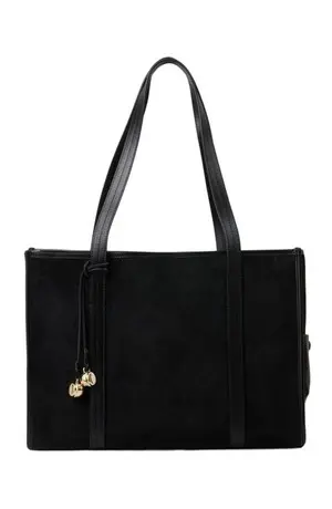 Sandro Suede Shopping Bag - Black