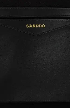 Sandro Suede Shopping Bag - Black