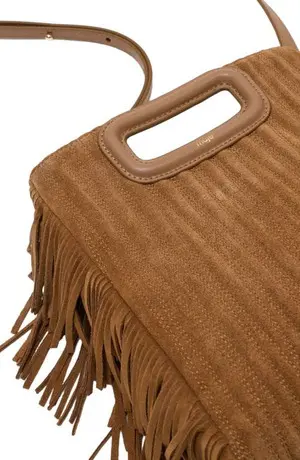 Maje Quilted Suede M Bag