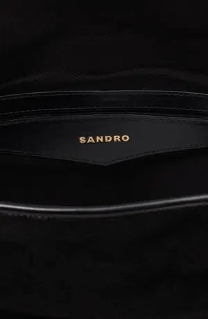 Sandro Soft Suede Shopping Bag - Black