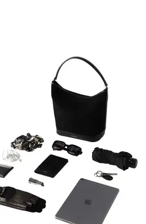 Sandro Soft Suede Shopping Bag - Black