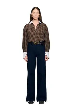 Sandro Wide-leg Raw Jeans