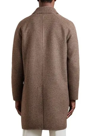 REISS Morpeth Houndstooth Wool Blend Coat