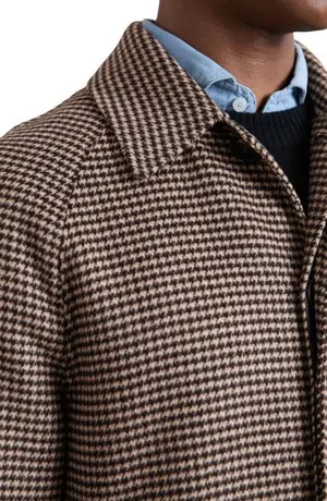 REISS Morpeth Houndstooth Wool Blend Coat