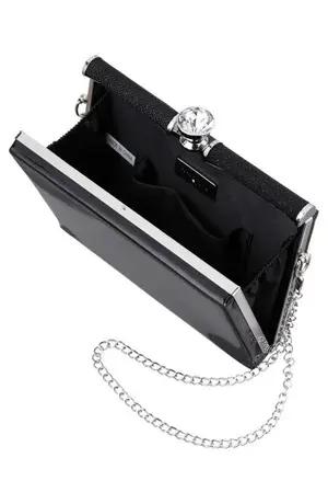 Nina Darby Crystal Clutch - Black