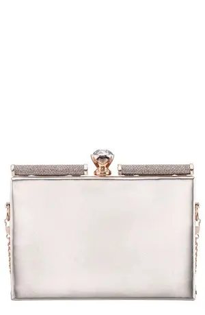Nina Darby Crystal Clutch Platino