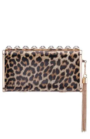 Nina Amos Crystal Clutch Leopard