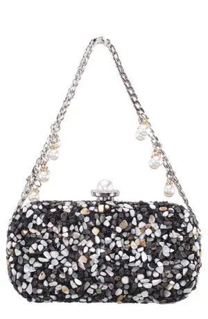 Nina Harmony Embellished Clutch - Black Multi