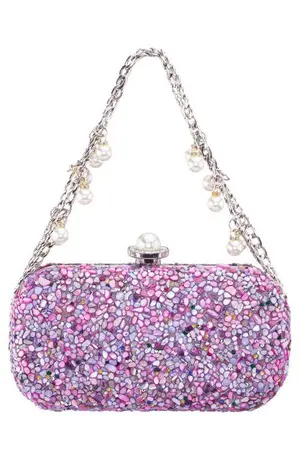 Nina Harmony Embellished Clutch - Lavender Multi