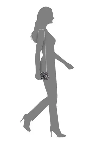 Nina Embellished Clutch With Chain Strap - Black Multi