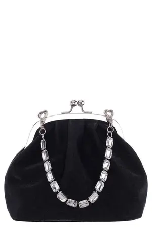 Nina Elsbeth Crystal Clutch - Black