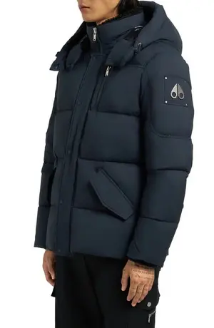 Moose Knuckles Everest 3q Quilted Down Hooded Jacket - Navy