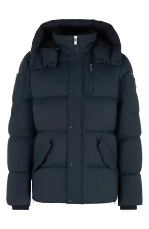 Moose Knuckles Everest 3q Quilted Down Hooded Jacket - Navy