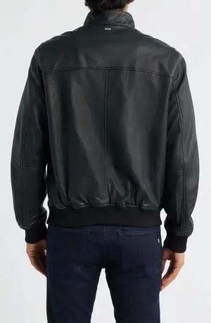BOSS Monier Leather Zip Jacket