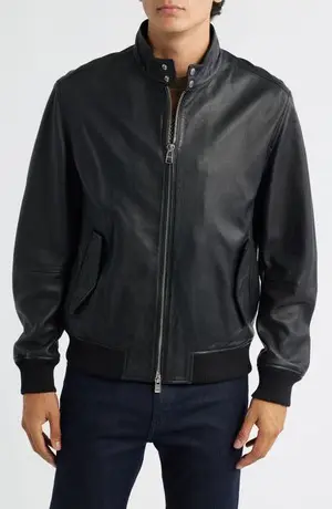 BOSS Monier Leather Zip Jacket