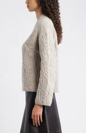 Nordstrom Cable Wool And Cashmere Sweater